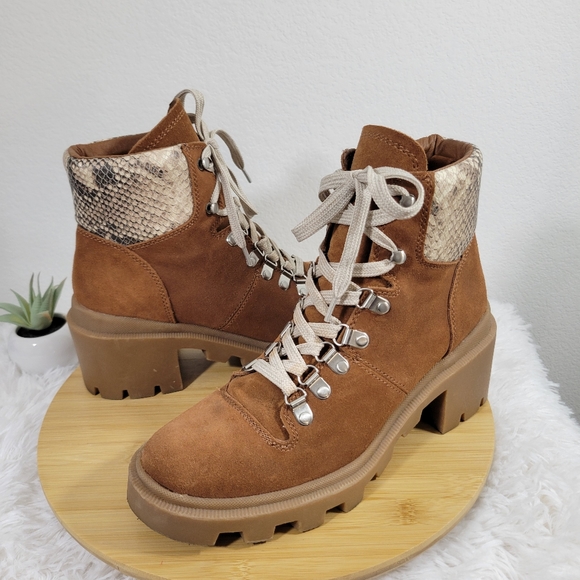 Dolce Vita | Shoes | Dolce Vita Rubi Brown Suede Snake Print Lace Up ...